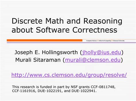 PPT Discrete Math And Reasoning About Software Correctness PowerPoint Presentation ID