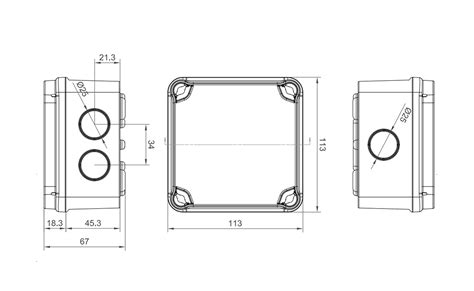 Caja Derivación Luz 113x113x68mm Ide Ex111