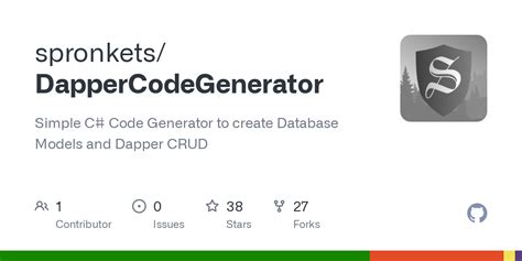 GitHub Spronkets DapperCodeGenerator Simple C Code Generator To Create Database Models And