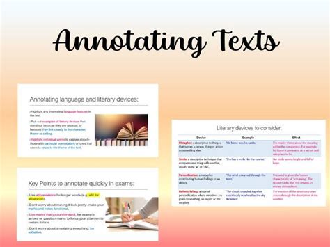 GCSE English Annotating Texts Analysing Fiction Teaching Resources