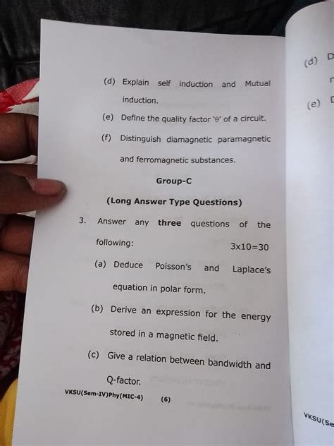 D Explain Self Induction And Mutual Inductione Define The Quality F