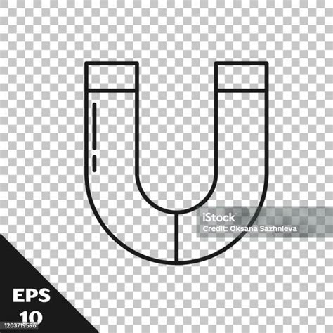 투명 한 배경에 격리 된 검은 선 자석 아이콘입니다 말굽 자석 자기 자화 매력 벡터 일러스트레이션 강철에 대한 스톡 벡터 아트 및 기타 이미지 Istock