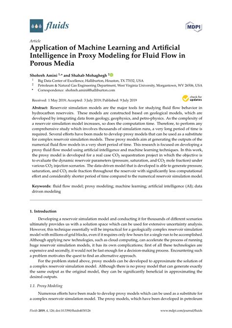 Pdf Application Of Machine Learning And Artificial Intelligence In Proxy Modeling For Fluid