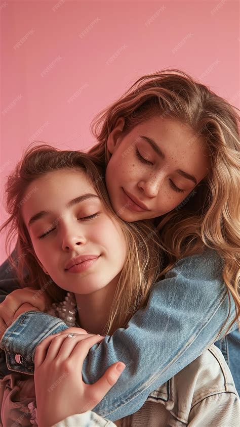 Premium Photo Relaxed Preteen Girl Embracing With Mother Ai Generative