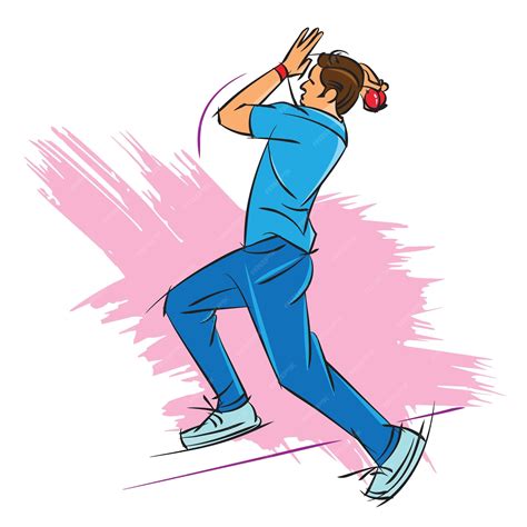 Premium Vector Cricket Player Bowling Action Vector Illustration