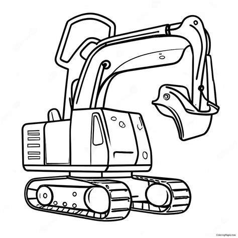 Cute Cartoon Excavator Coloring Page 5157 4231