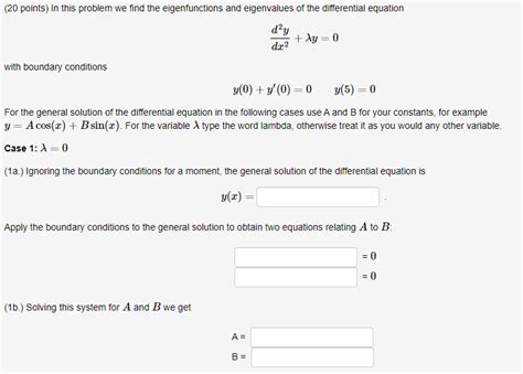 solved dx2d2y λy 0 with boundary conditions