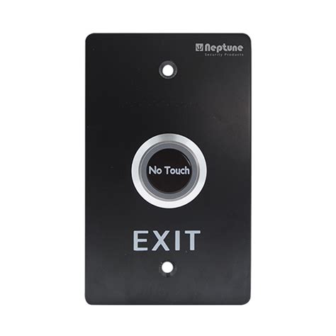 Neptune Touchless Exit ANSI NO NC C LED 1 7mm SS 12 24V BLACK Neptune Touchless Exit Buttons