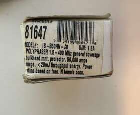 Polyphaser Is B50hn C0 Bulkhead Lightning Arrestor