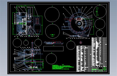 圆盘式自动换刀机械手cad图纸 机械换刀总装配2d图 Cad机械素材 Autocad 2004 模型图纸下载 懒石网