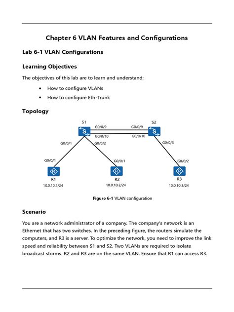 Lab 6 1 Vlan Configurations Pdf Computer Network Ip Address