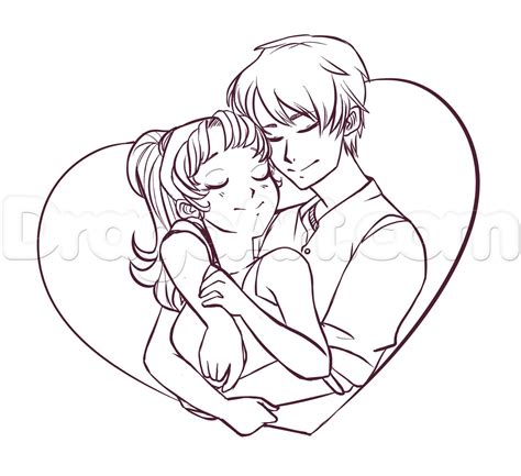 Cute Couple Hugging Drawing Couple Drawings Sketches