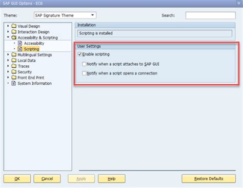 Enabling Sap Gui Scripting