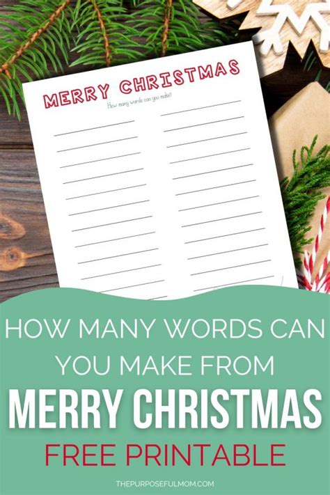 How Many Words Can You Make From Merry Christmas Free Printable The