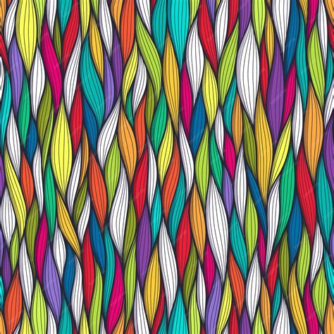 Premium Vector Abstract Wavy Lines Seamless Patterns Set Floral Organic Like Vector Illustration