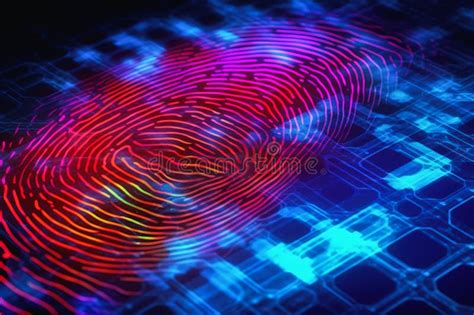Fingerprint On Circuit Technology Background Stock Vector