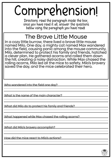 Reading Comprehension Homework Grade 2