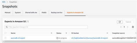 Export Amazon Aurora Mysql Or Amazon Rds Snapshots To Aws S3 Buckets