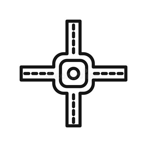 Road Intersection Junction Icon Mark In Filled Style Stock Vector Illustration Of Multiple
