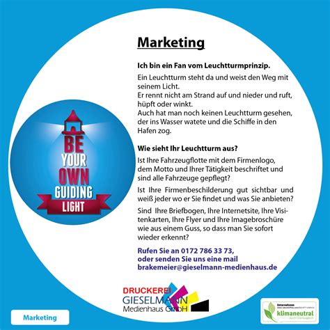 Marketing Mit Dem Leuchtturm Prinzip Gieselmann Medienhaus Gmbh Potsdam