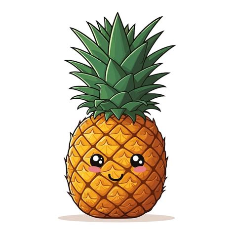 A Cute Vector Of A Blushing Pineapple With A Smiling Face Premium Ai Generated Vector