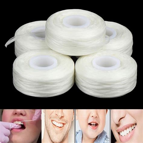 5roll 50m Dental Flosser Oral Hygiene Floss Teeth Cleaning Mint Flavor