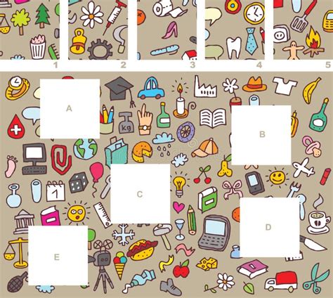 Objects Match Pieces Visual Game Solution In Hidden Layer Stock