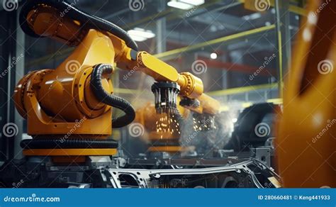 Heavy Automation Robot Arm Machine Working In Smart Factory Generative Ai Royalty Free Stock