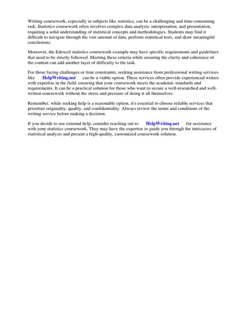 Statistics Coursework Example Edexcel Pdf Statistics Sampling
