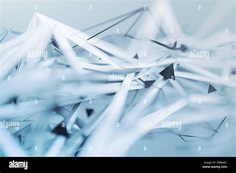 Abstract 3d Rendering Of Chaotic Plexus Surface Contemporary Background With Futuristic