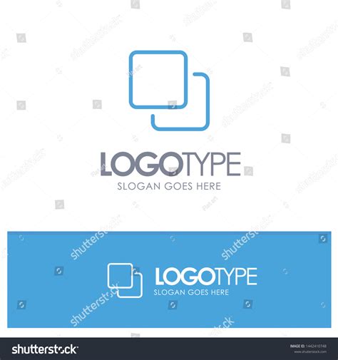 Four Media Quadruple Stack Blue Outline Stock Vector Royalty Free
