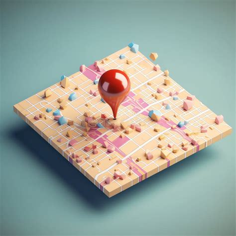 Generative AI D Realistic Location Map Stock Illustration Illustration Of Generative Mark