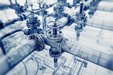Industrial Engineering Blueprint Pipeline System Design For Gas Or Oil