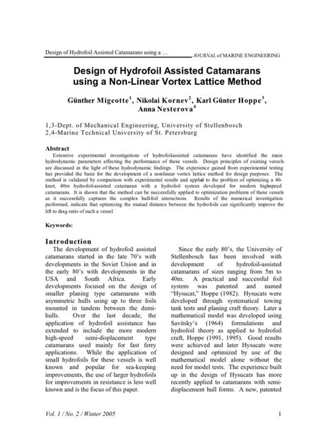 design of hydrofoil using pdf vortices naval architecture