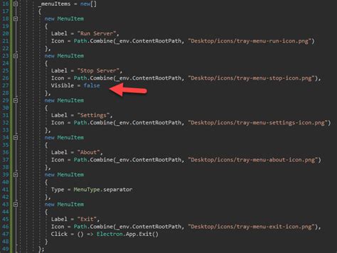Menu Item Visibility Issue ElectronNET Electron NET GitHub