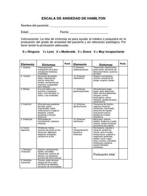 Escala Ansiedad Hamilton Pdf Escala De Ansiedad De Hamilton Qiws