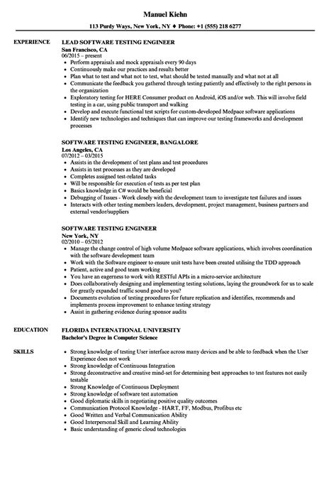 Software Testing Engineer Resume Samples Velvet Jobs