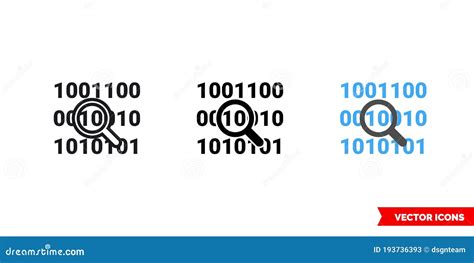 Bit Byte Icon Of 3 Types Color Black And White Outline Isolated Vector Sign Symbol