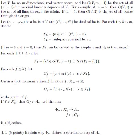 solved let v be an m dimensional real vector space and let