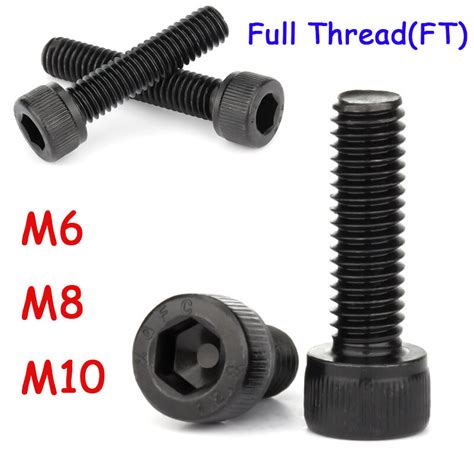 전체 나사 Ft M6 M8 M10 육각 소켓 헤드 캡 나사 볼트 등급 129 실린더 헤드 알렌 나사 L 8 40mm
