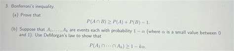 Solved Bonferronis Inequalitya ﻿prove