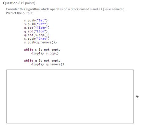 Solved Question Points Consider This Algorithm Which Chegg