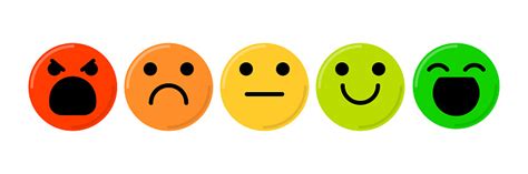 Emotional Scale Mood Indicator Customer Satisfaction Survey And Colored Emotions Indication