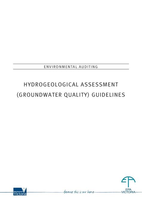 Pdf Hydrogeological Assessment Groundwater Quality Guidelines