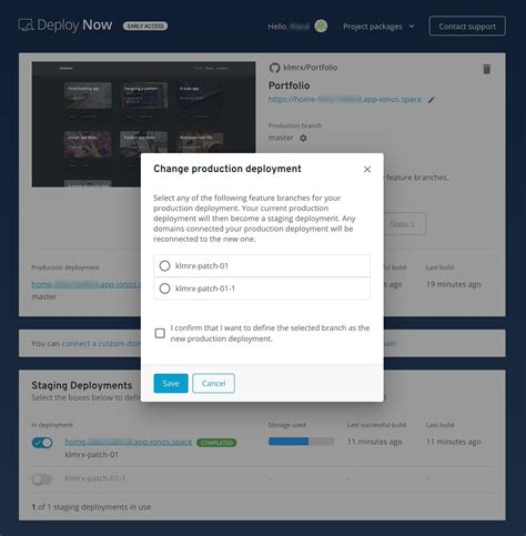 Deploy Now Set Up And Manage Projects Ionos Help