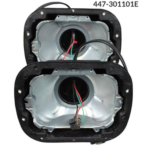 Grumman Large Rectangular Headlight Housing Kit With White Bezel 5x7