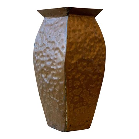 Vintage Handmade Hammered Copper Angular Vase Circa 1940s Chairish