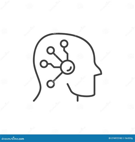 AI in Head Vector Concept Minimal Outline Icon or Sign Stock Illustration - Illustration of ...