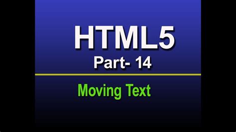How To Make Moving Text With Html Part14 Youtube