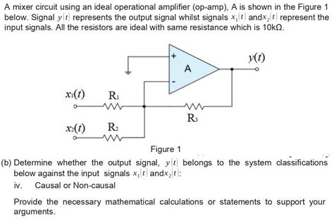 solved a mixer circuit using an ideal operational amplifier